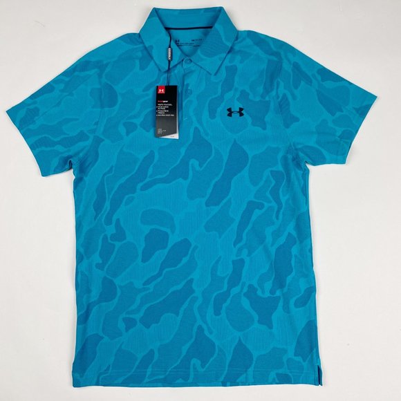 Under Armour | Shirts | New Under Armour Blue Camo Polo Golf Shirt Mens ...
